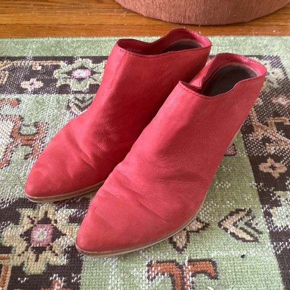Anthropologie | Shoes | Dolce Vita Red Leather Mules | Poshmark